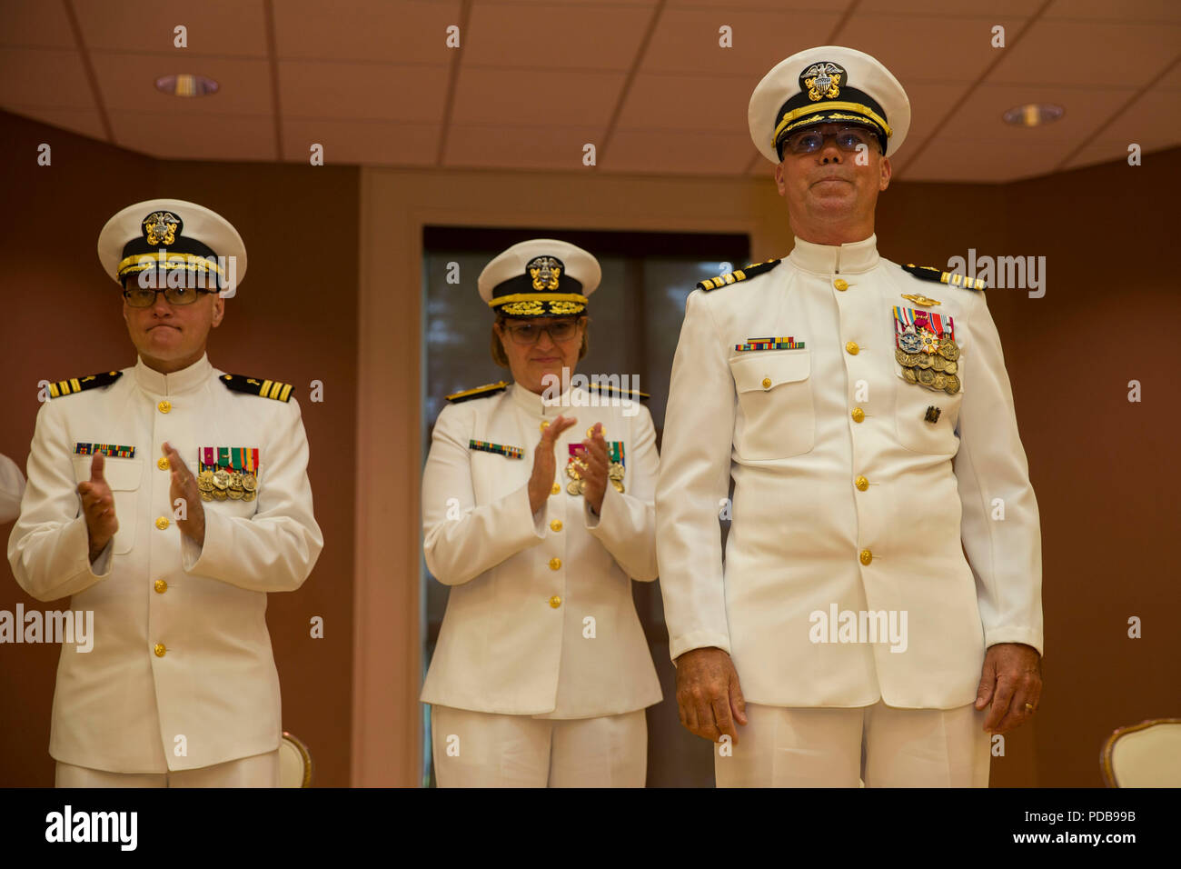 U.S. Navy Capt. Jeffrey W. Timby, on-coming commanding officer, Naval ...