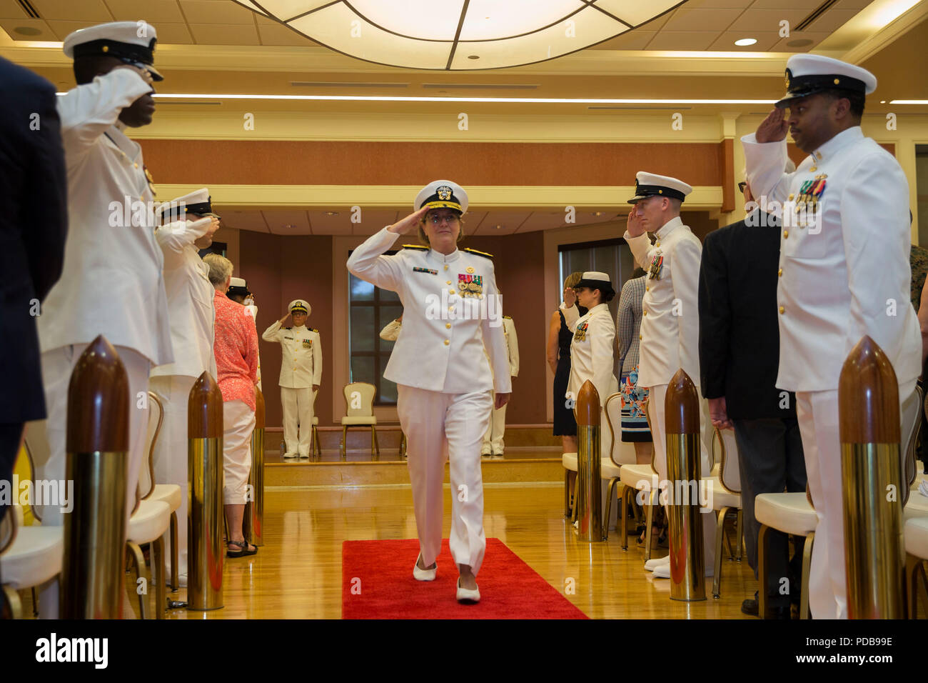 U.S. Navy Rear Adm. Anne Swap, commander, Navy Medicine East, walks ...