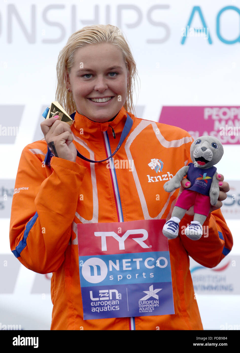 Gold Medal winner Netherland's Sharon Van Rouwendaal on the podium for ...