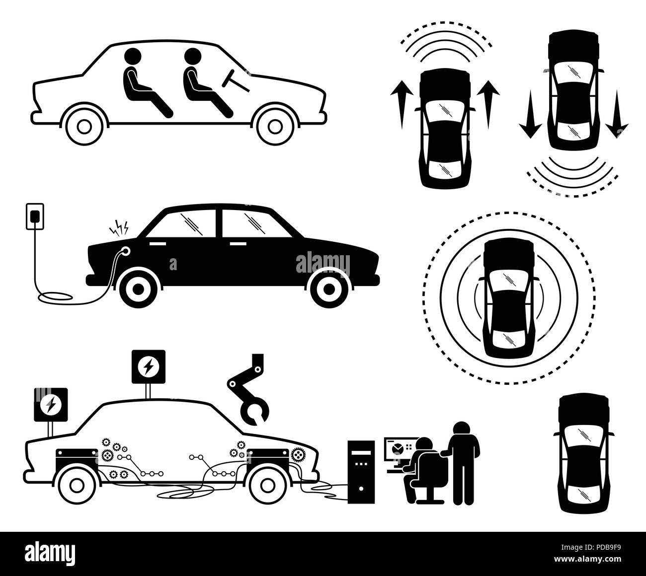 Robot driving car autonomous Cut Out Stock Images & Pictures - Alamy