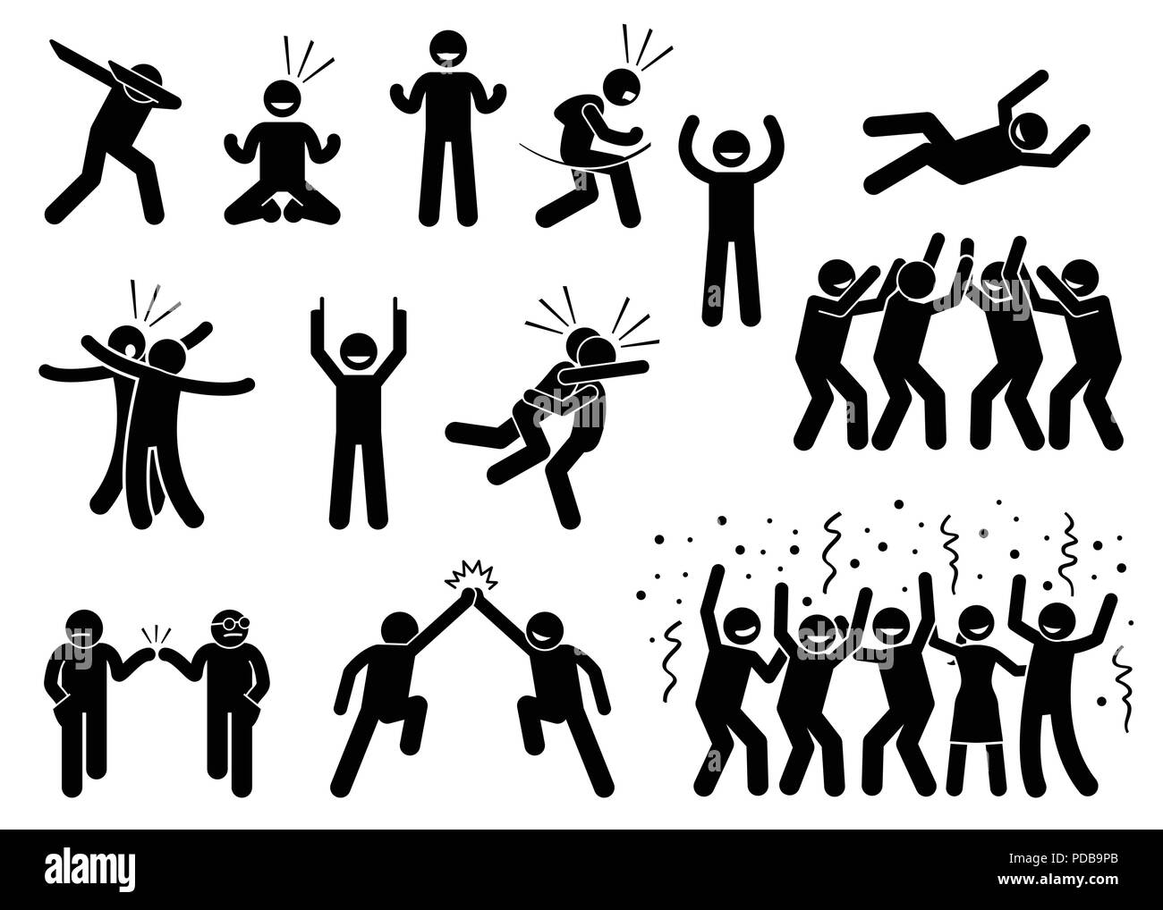 Success gestures Black and White Stock Photos & Images - Alamy