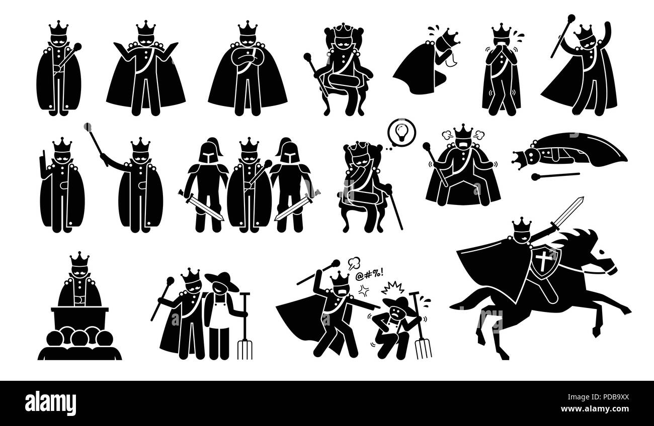 King Characters in Pictogram Set Stock Vector Image & Art - Alamy