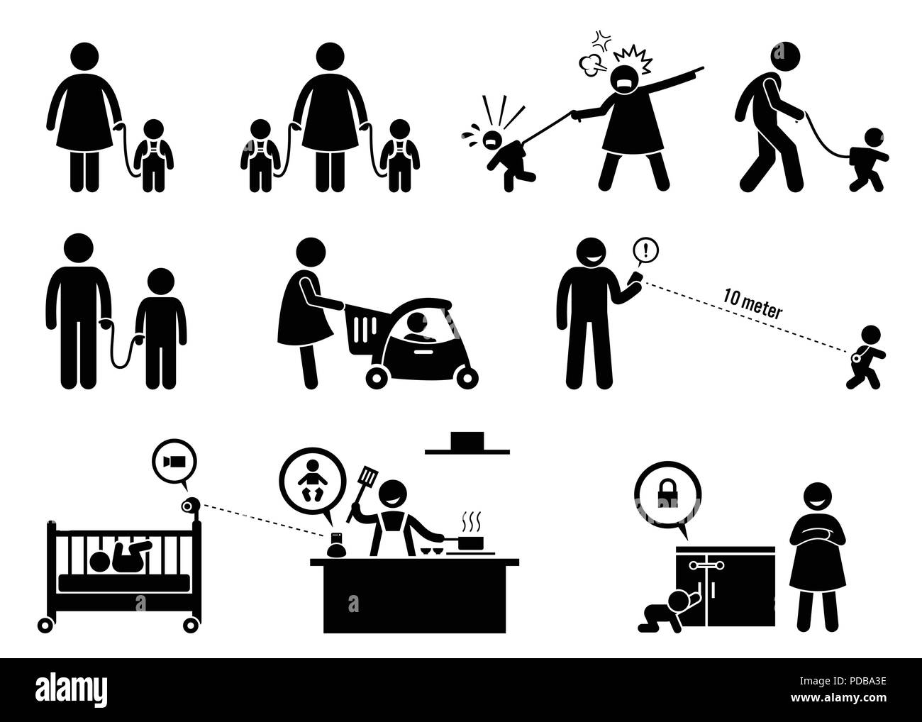 Child Safety and Monitor Equipment Stock Vector Image & Art - Alamy