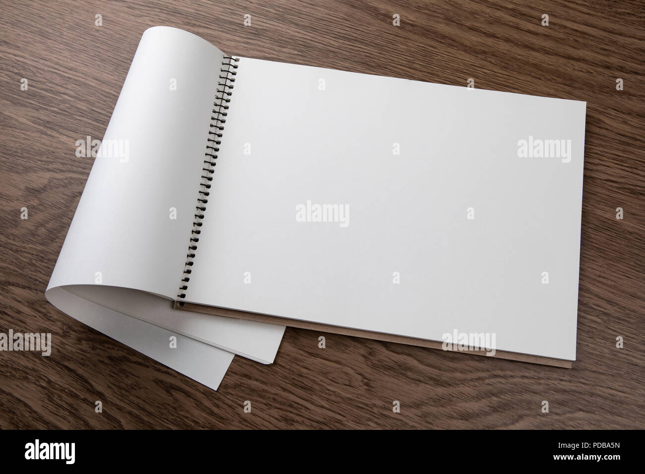 Top view notebook on wooden texture. Concept for education and business ...
