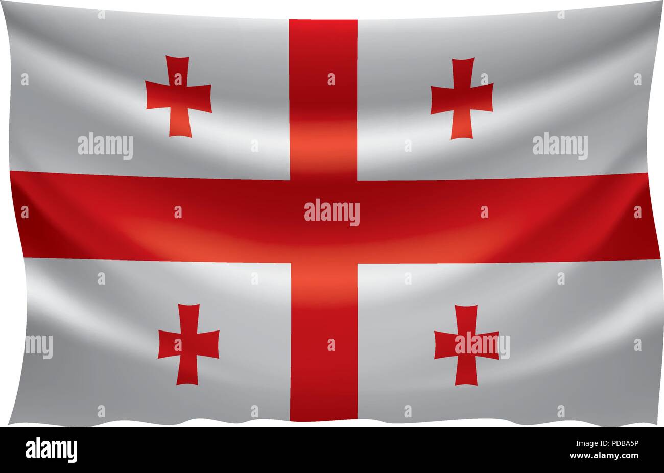 Georgia flag, vector illustration on a white background Stock Vector ...