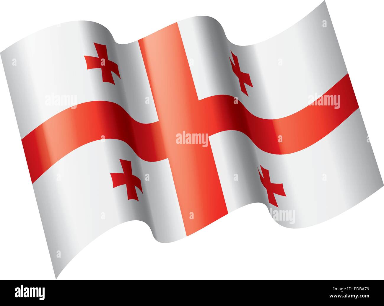 Georgia flag, vector illustration on a white background Stock Vector ...