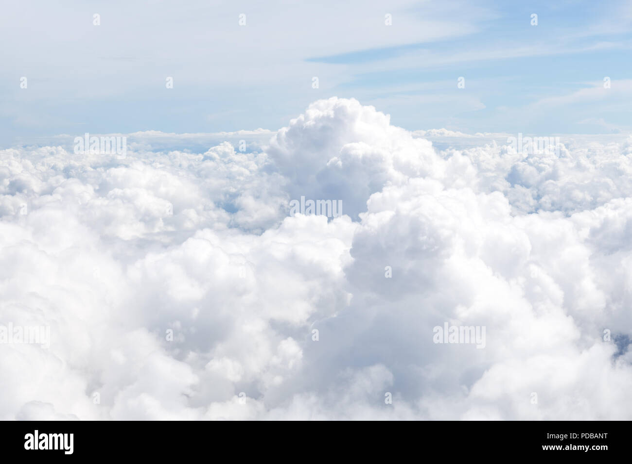 Nature background white clound and blue sky view from airplane windows ...