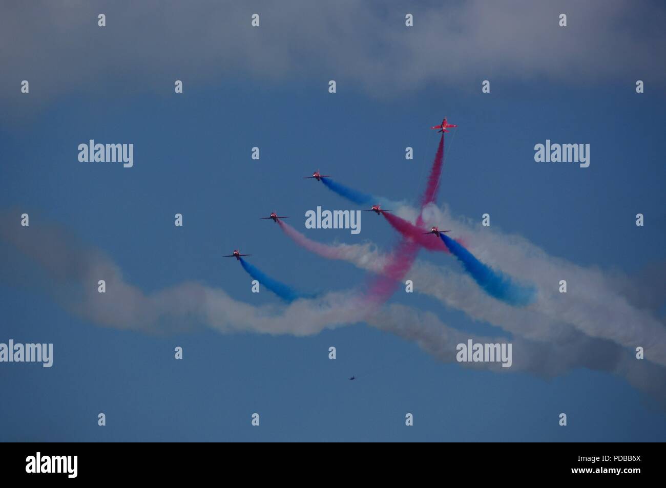 The Red Arrows, RAF Acrobatic Team, Hawk T1. Formation Flying Display ...