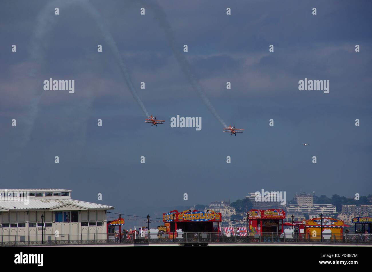 AeroSuperBatics Breitling Wingwalking Team. Orange Boeing Stearman ...