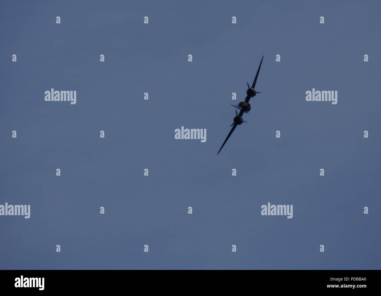 Avro Lancaster RAF Heavy Bomber Aeroplane Flying in Battle of Britain ...