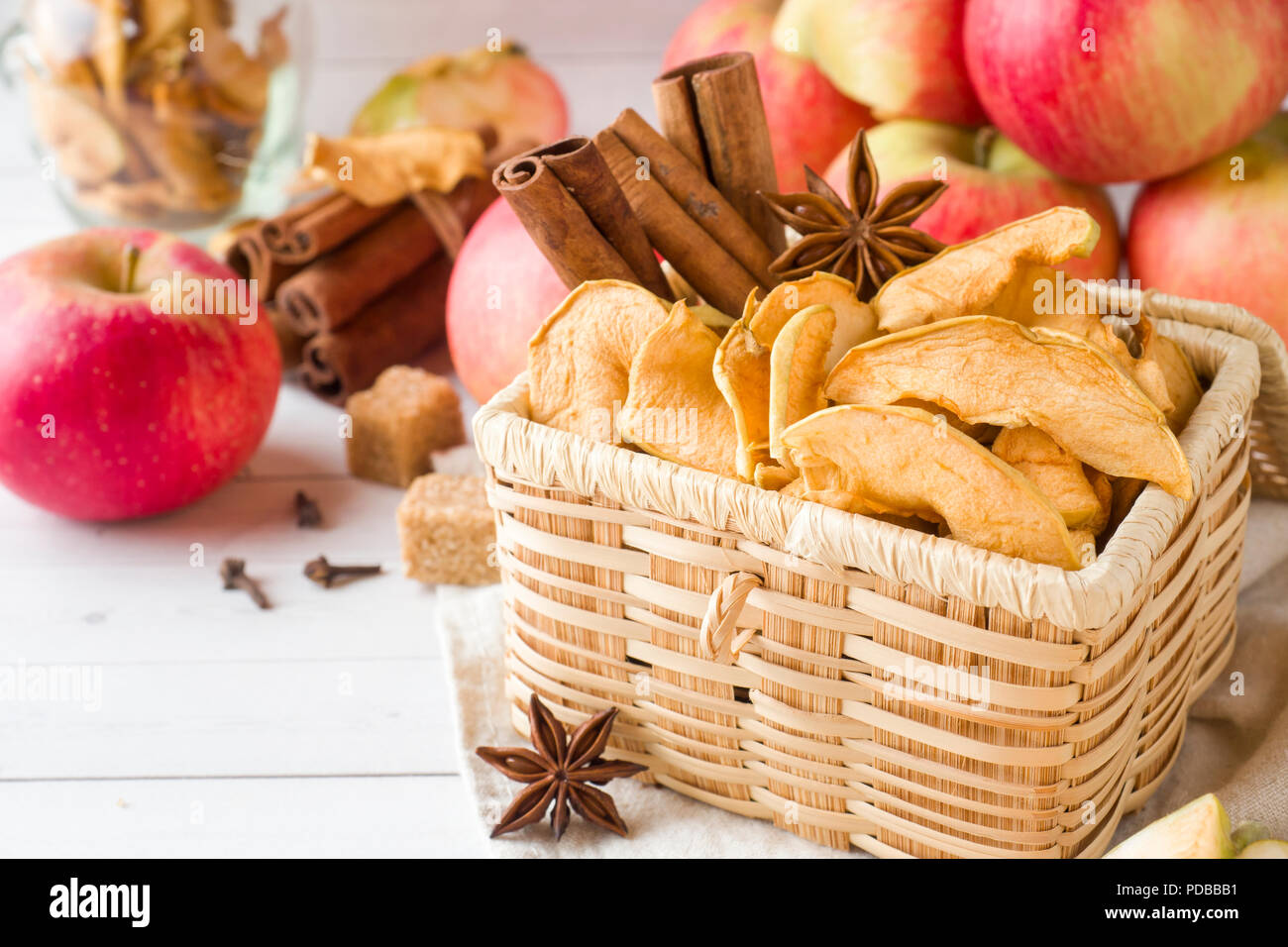 Apples are fresh and dry with spices. Cinnamon sticks, star star anise ...