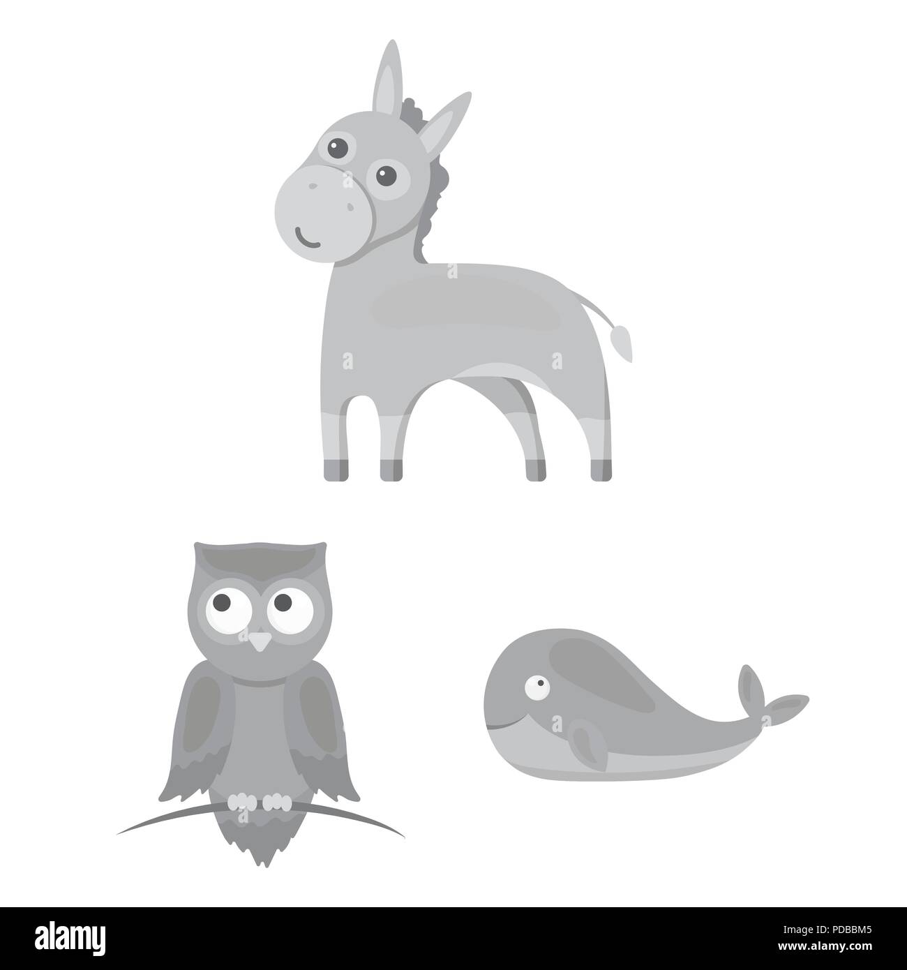 An unrealistic animal monochrome icons in set collection for design ...