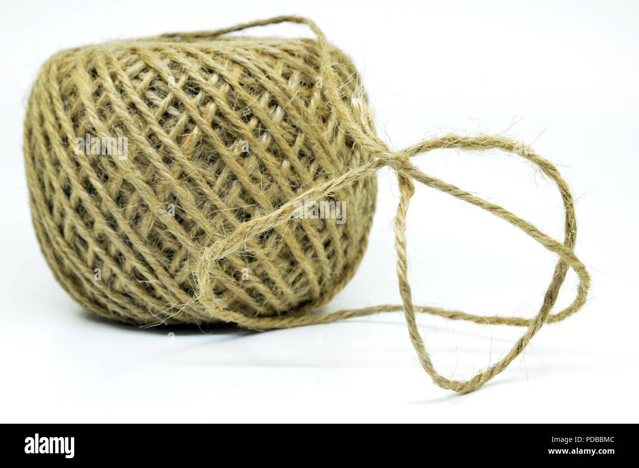 Linen string isolated on a white background Stock Photo - Alamy