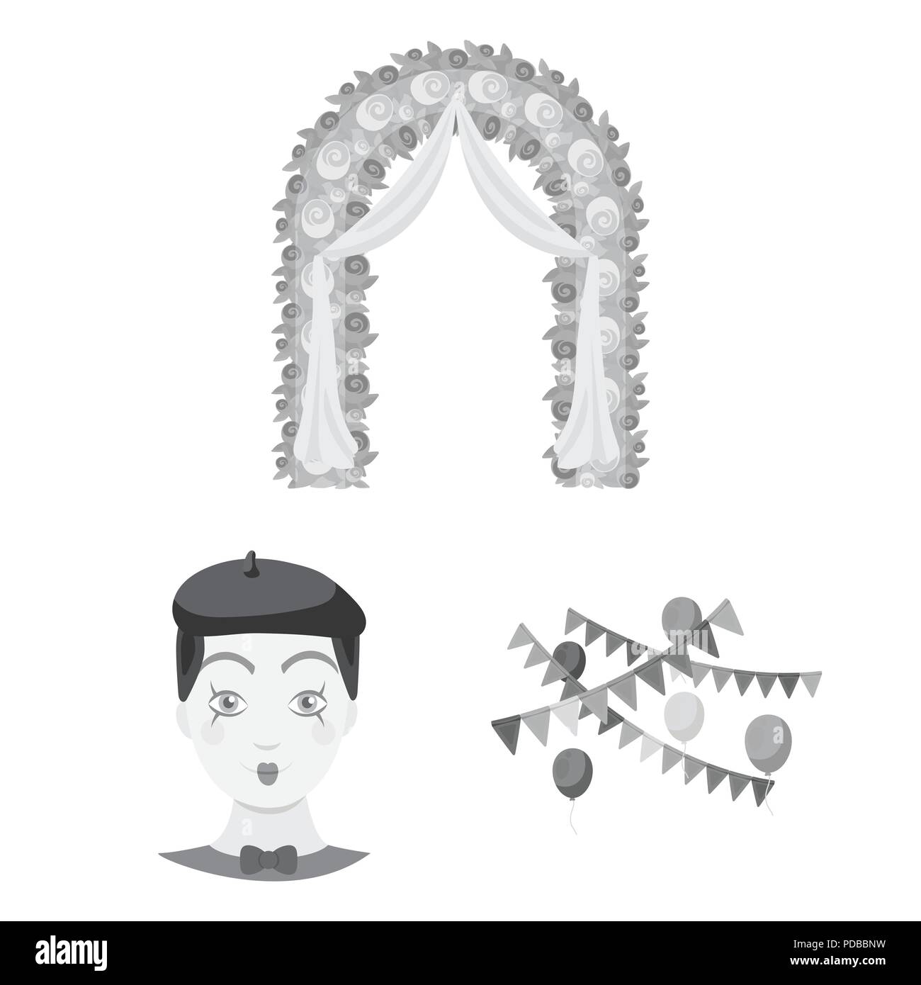 Event Organisation monochrome icons in set collection for design ...