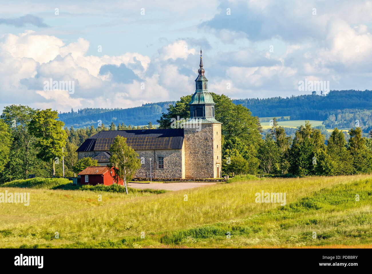 Sweden church field hi-res stock photography and images - Alamy