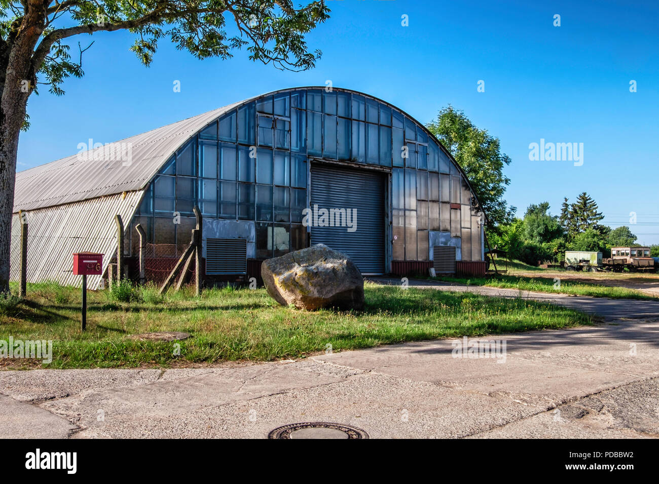 Germany, Stolpe an der Peene, Landgut Stolpe Estate. Old industrial ...