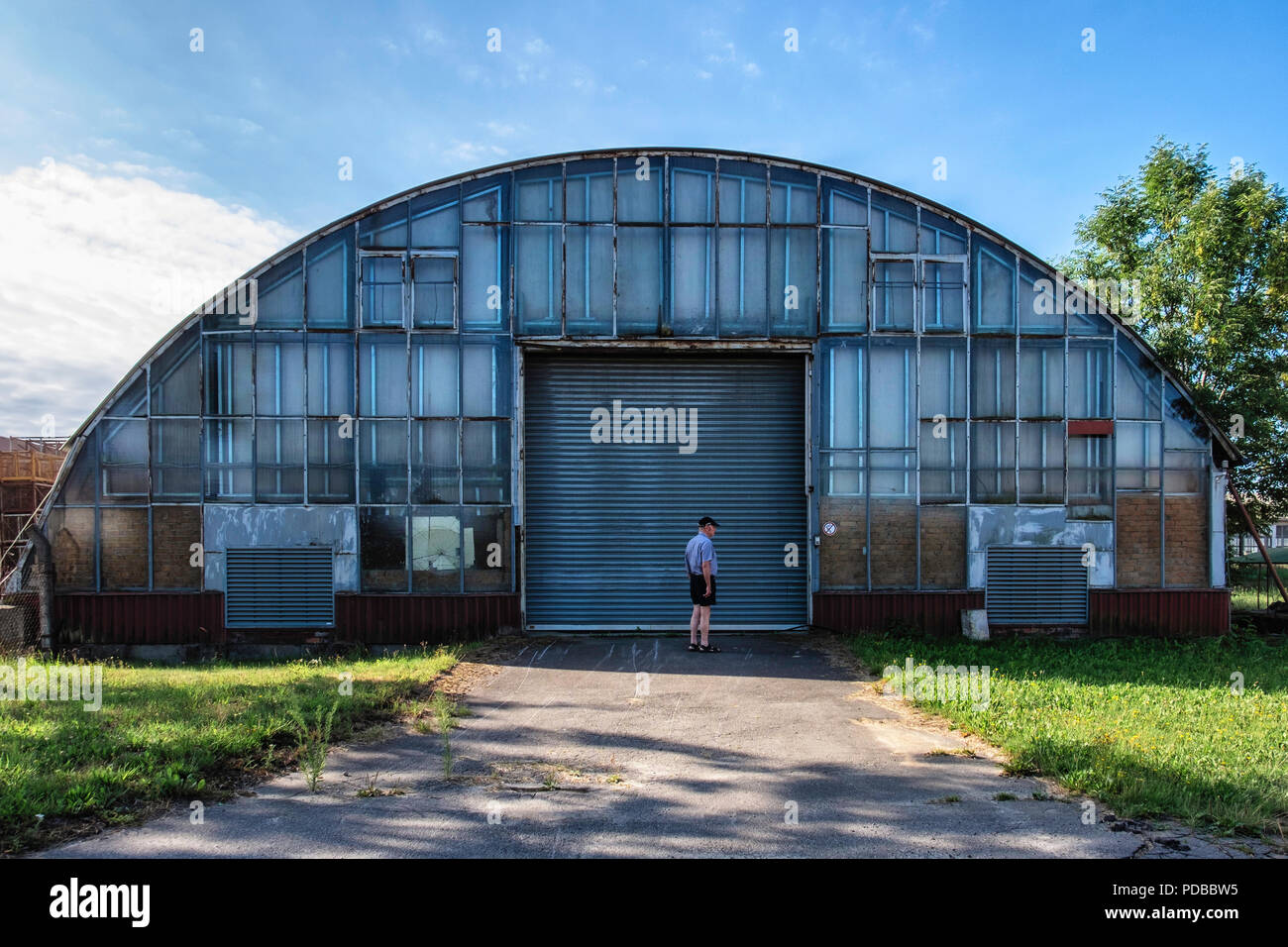Germany, Stolpe an der Peene, Landgut Stolpe Estate. Old industrial ...
