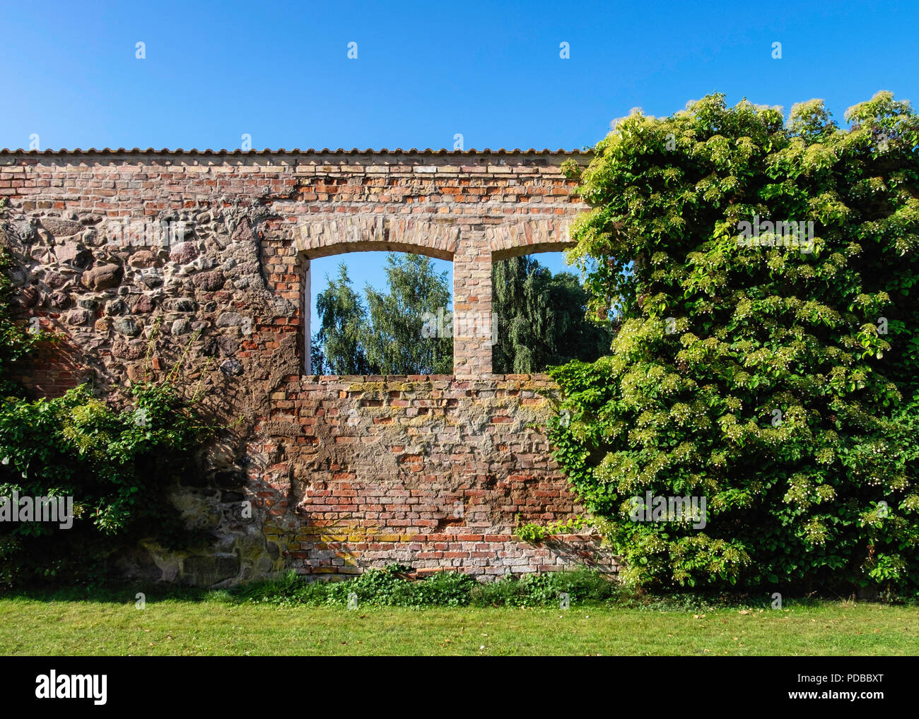 Germany,Stolpe an der Peene, GutshausStolpe Estate. Historic old brick ...