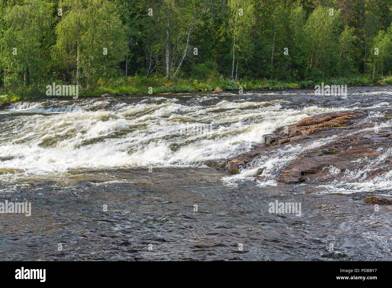 Rushing water in a river in the forest Stock Photo - Alamy