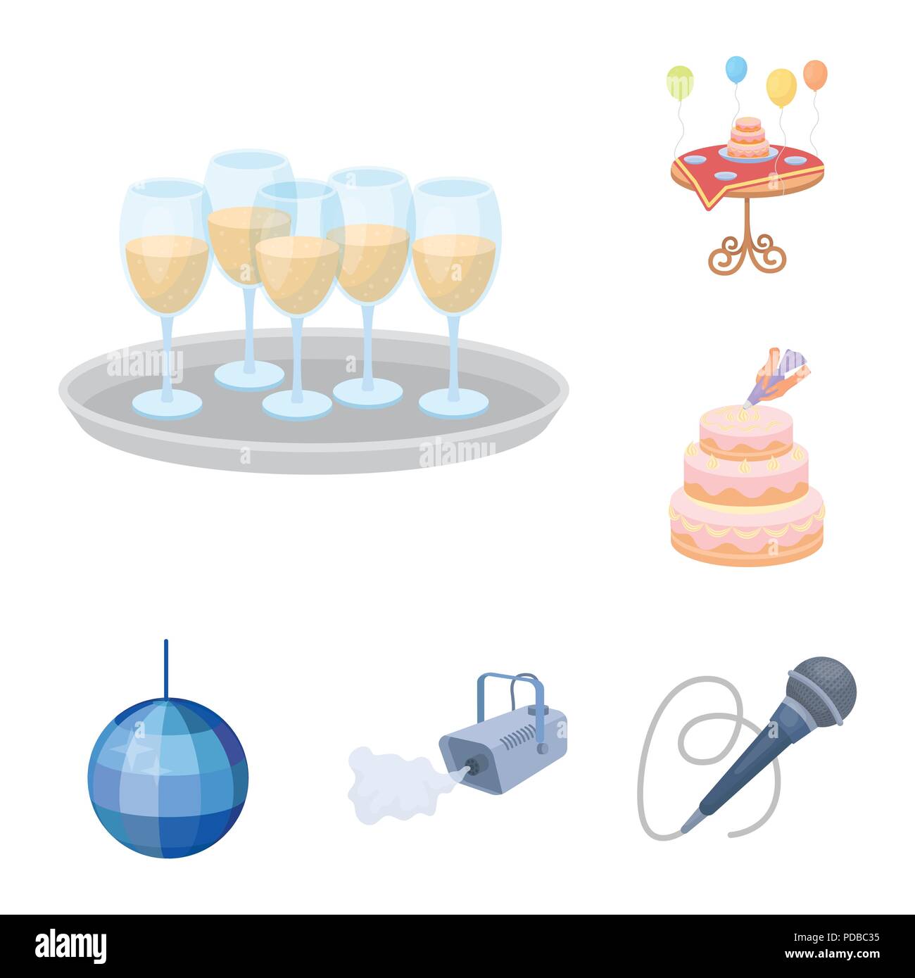 Event Organisation cartoon icons in set collection for design ...
