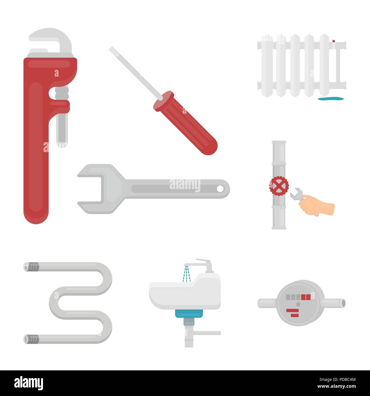 Plumbing, fitting cartoon icons in set collection for design. Equipment ...