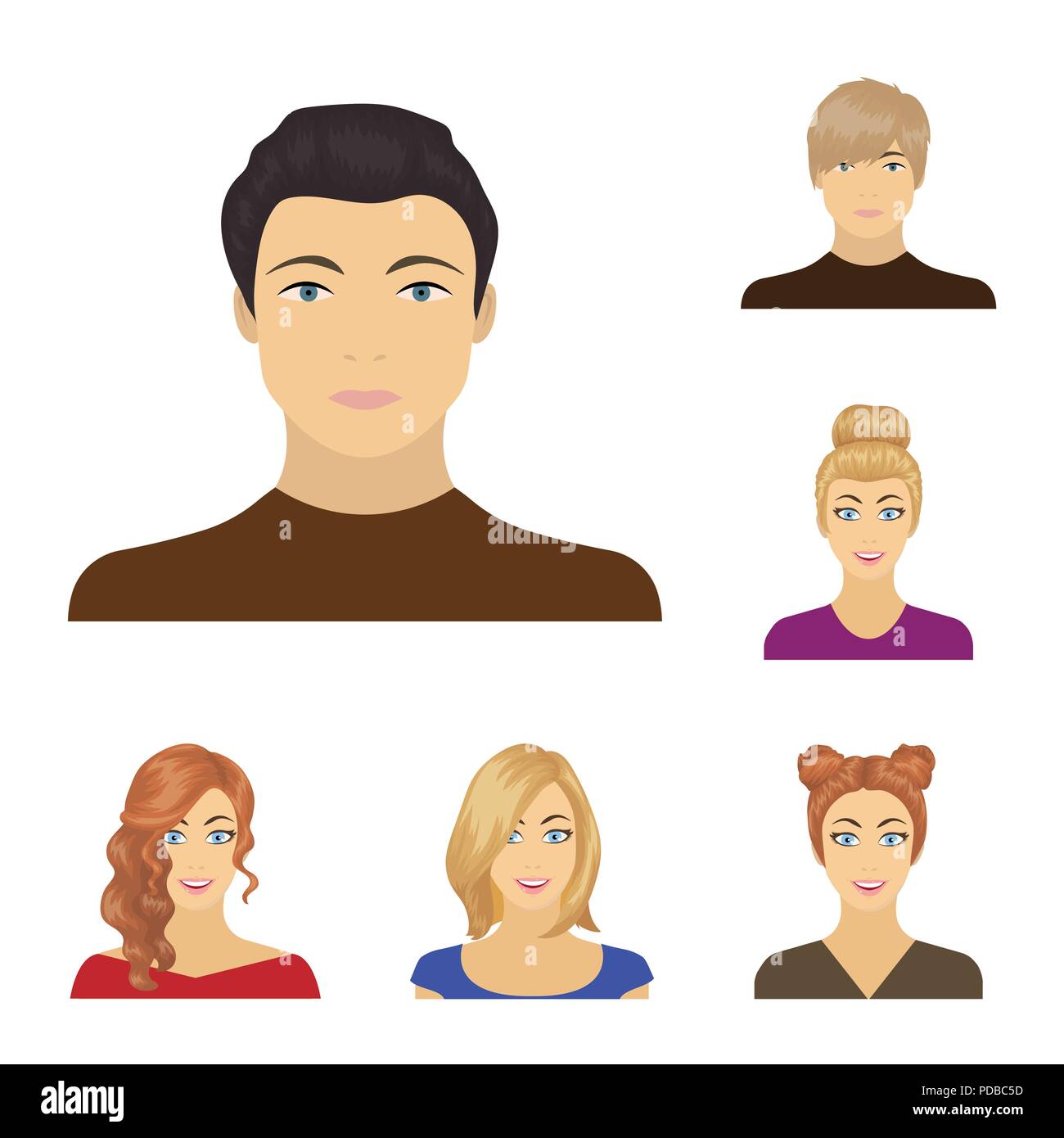 Avatar and face cartoon icons in set collection for design. A person ...