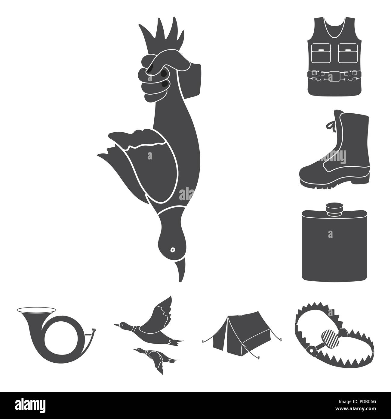 Hunting and trophy black icons in set collection for design. Hunting ...