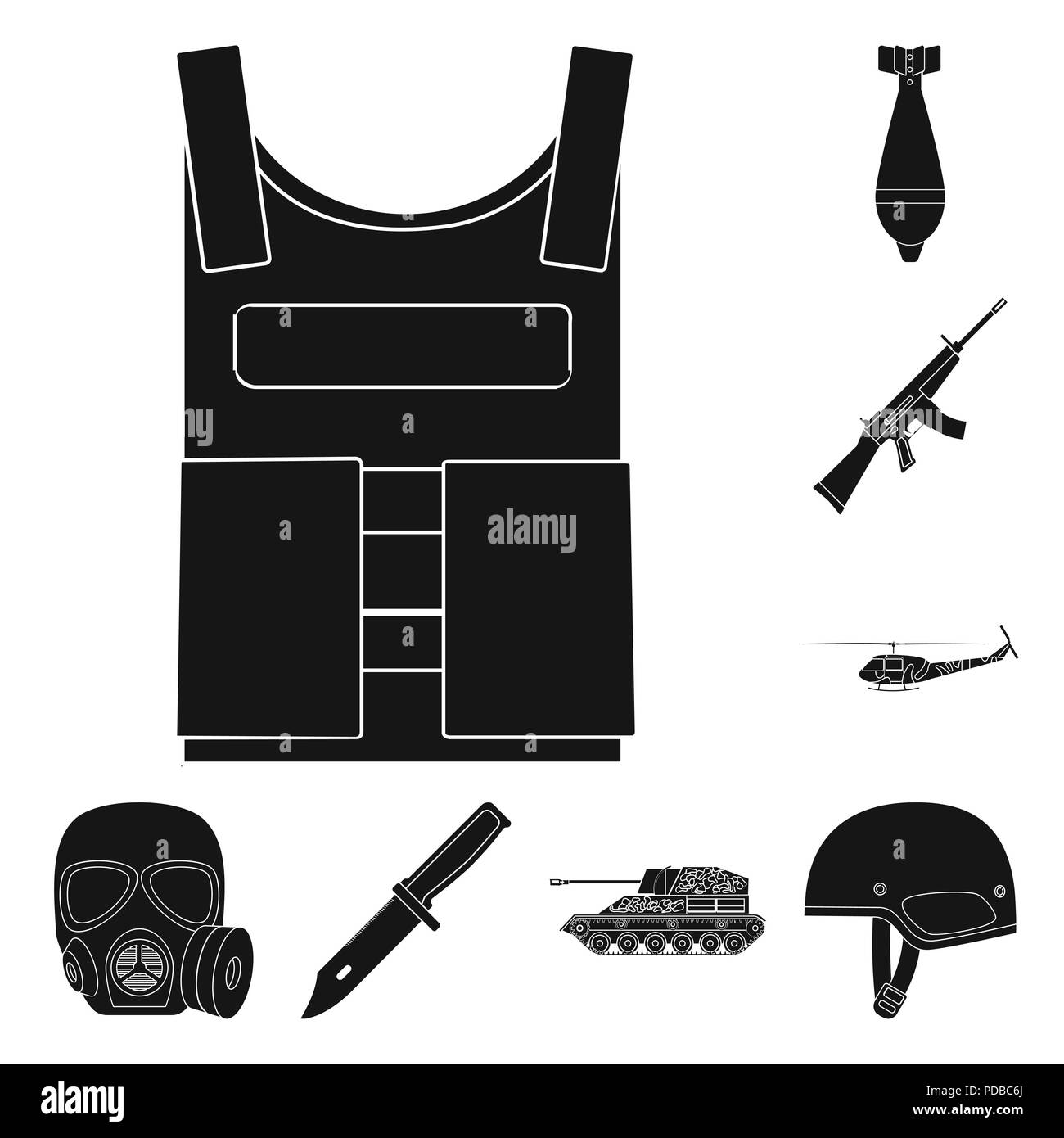 Army and armament black icons in set collection for design. Weapons and ...