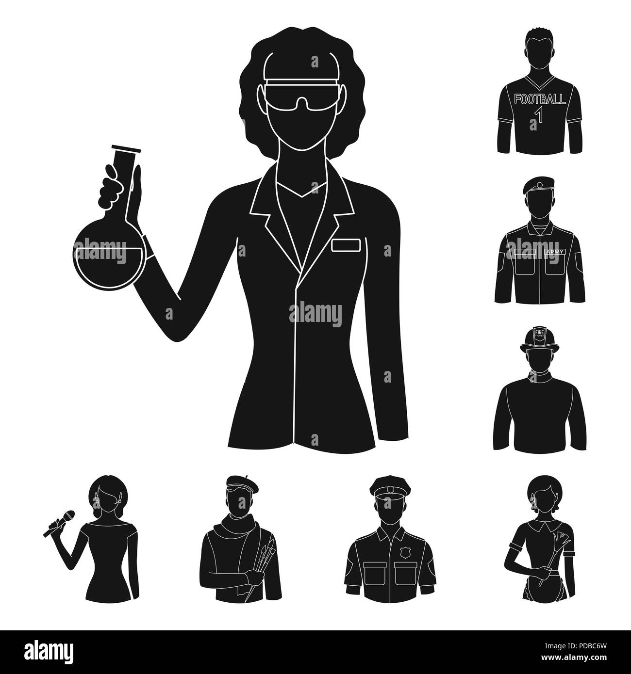 People of different professions black icons in set collection for ...