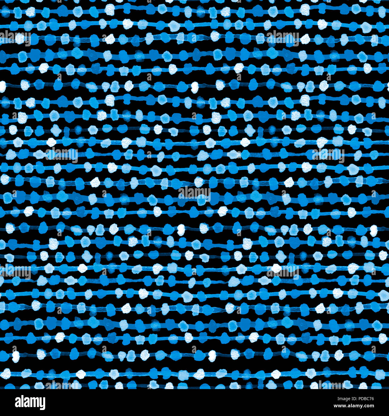 Seamless watercolour abstract pattern. Thin thread with small blue ...