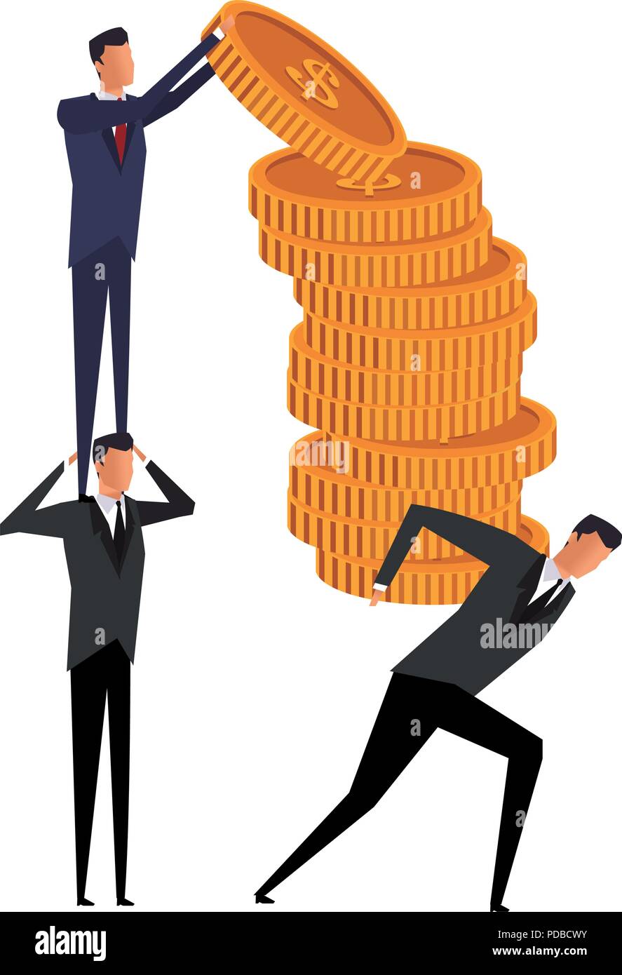 Businessmens loading with coins to businessman Stock Vector Image & Art ...