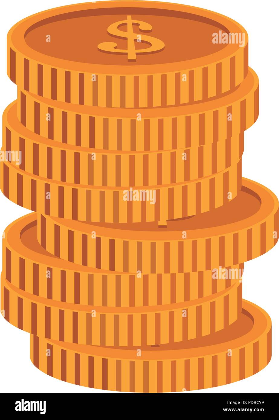 Coins stacked isolated Stock Vector Image & Art - Alamy
