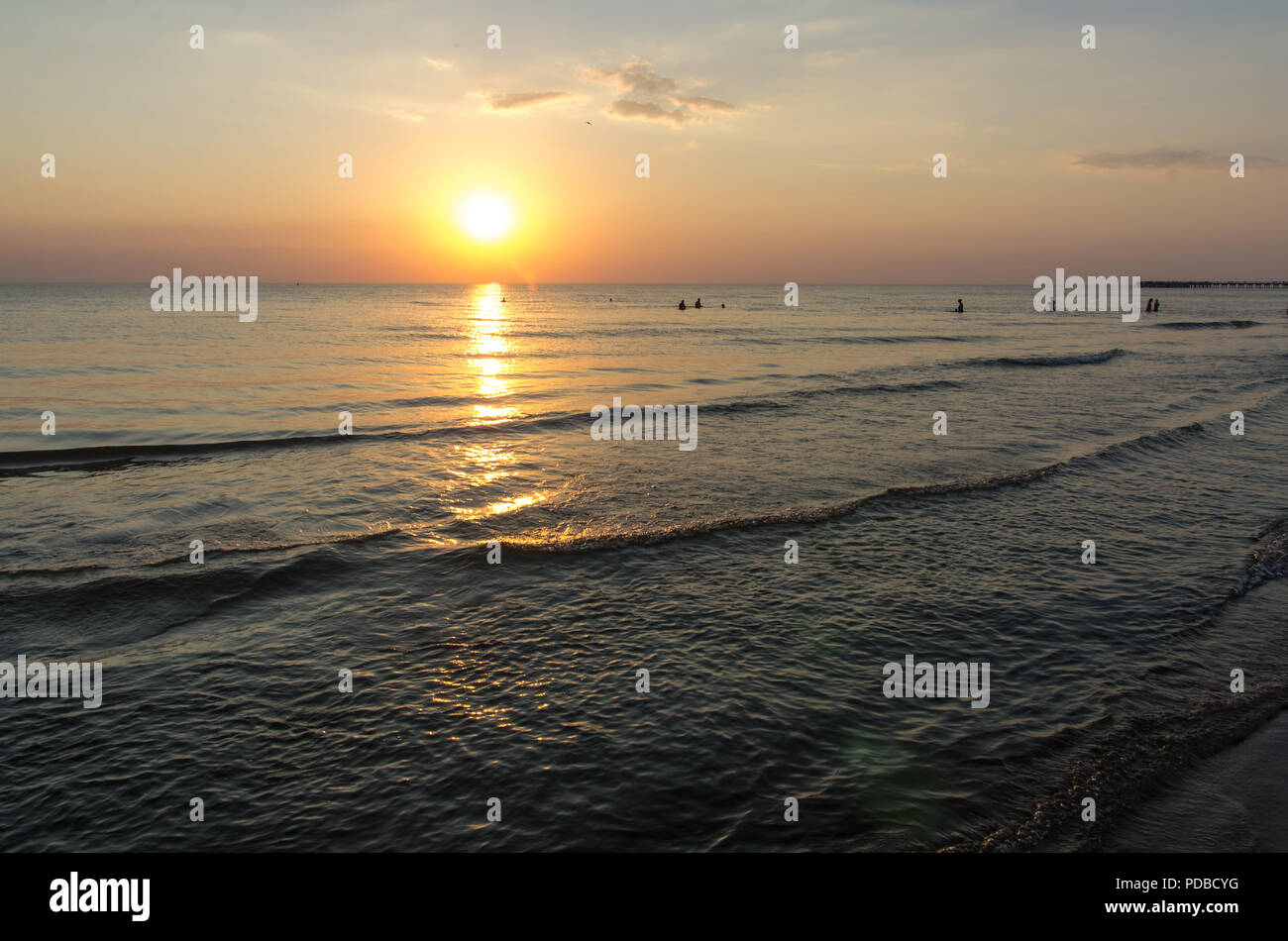 Sunset. Beautiful sunset Baltic Sea. Painting Sea sunset. The sea at ...