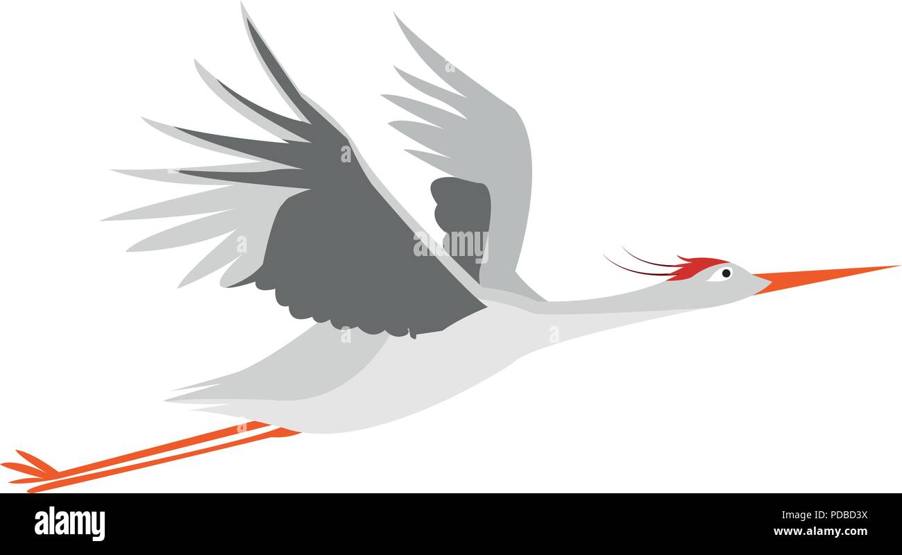 Stork flying isolated Stock Vector Image & Art - Alamy