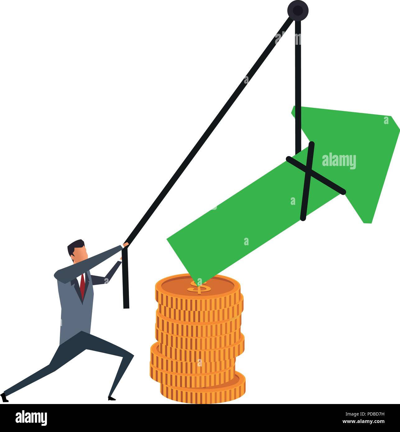 Businessman pulling arrow up with rope Stock Vector Image & Art - Alamy Businessman pulling arrow up with rope Stock Vector Image & Art - Alamy
