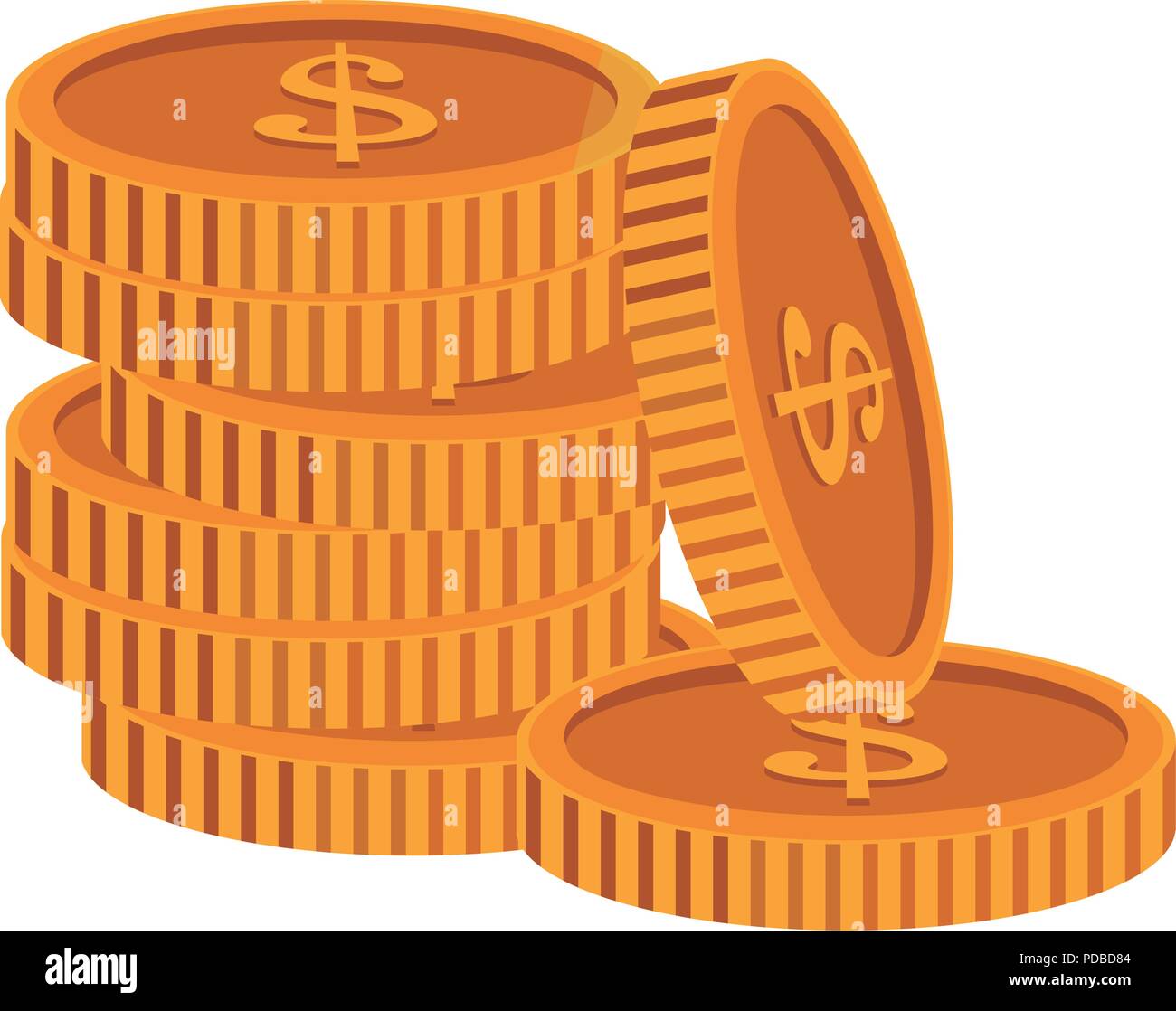 Coins stacked isolated Stock Vector Image & Art - Alamy