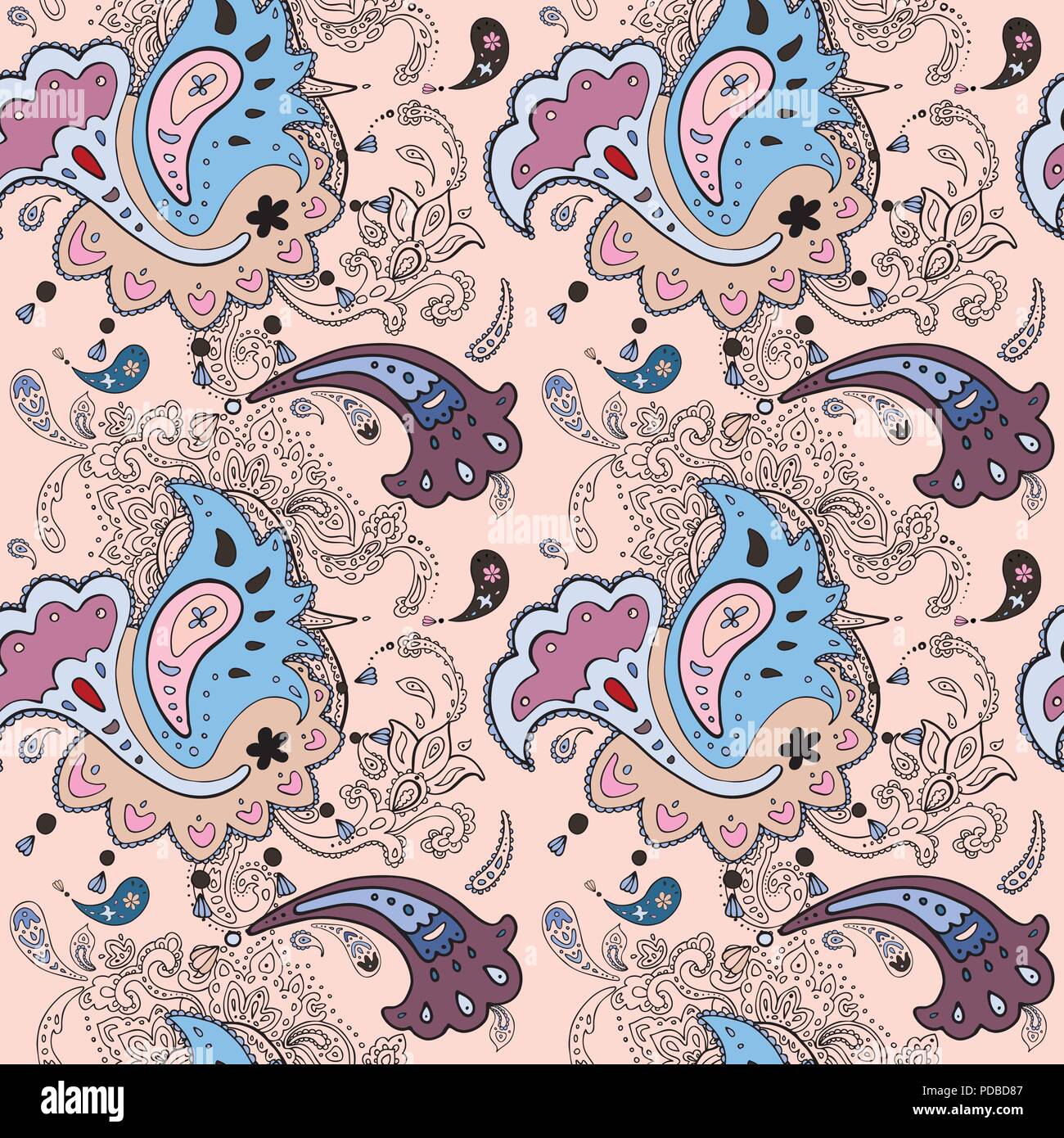 Paisley. Ethnic ornament. Hand Drawn Boho Vector illustration Stock ...