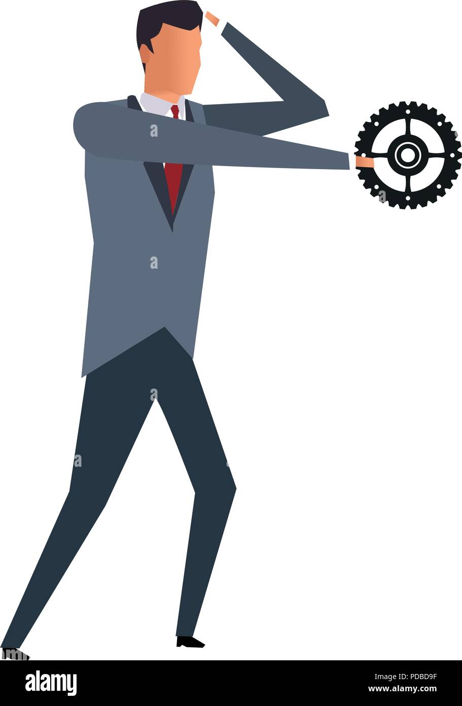 Businessman holding gear Stock Vector Image & Art - Alamy