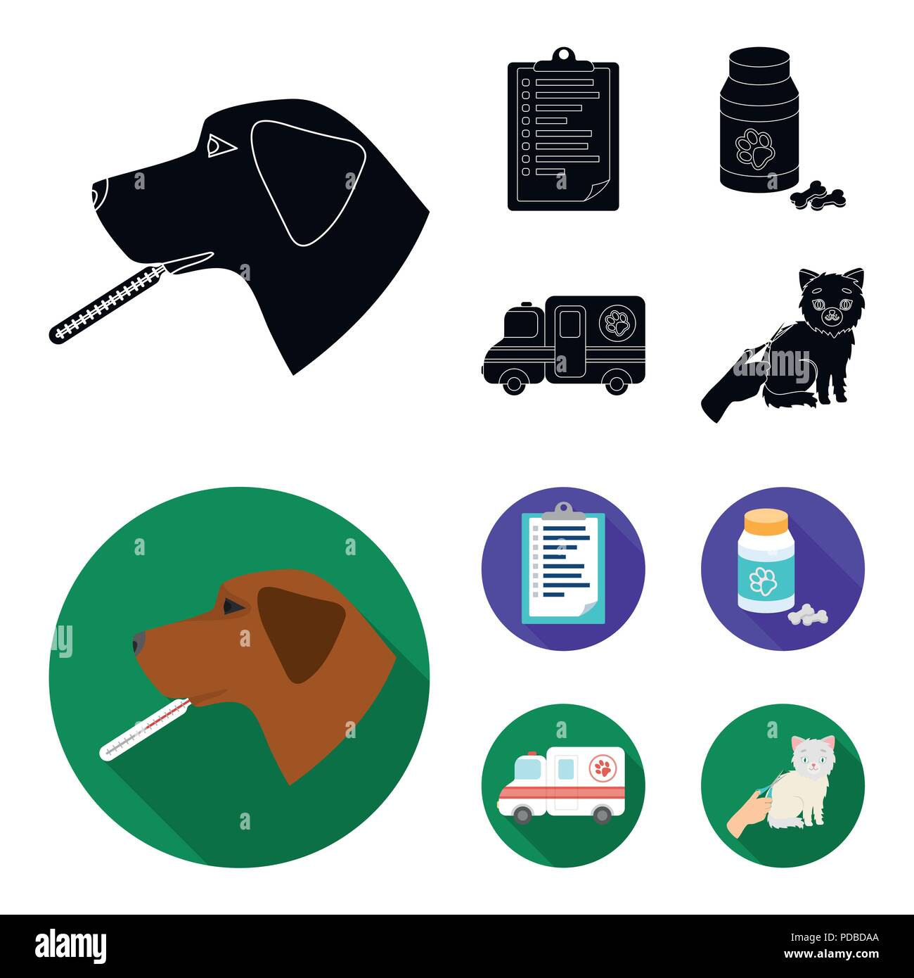 Hospital, veterinarian, dog, thermometer .Vet Clinic set collection ...