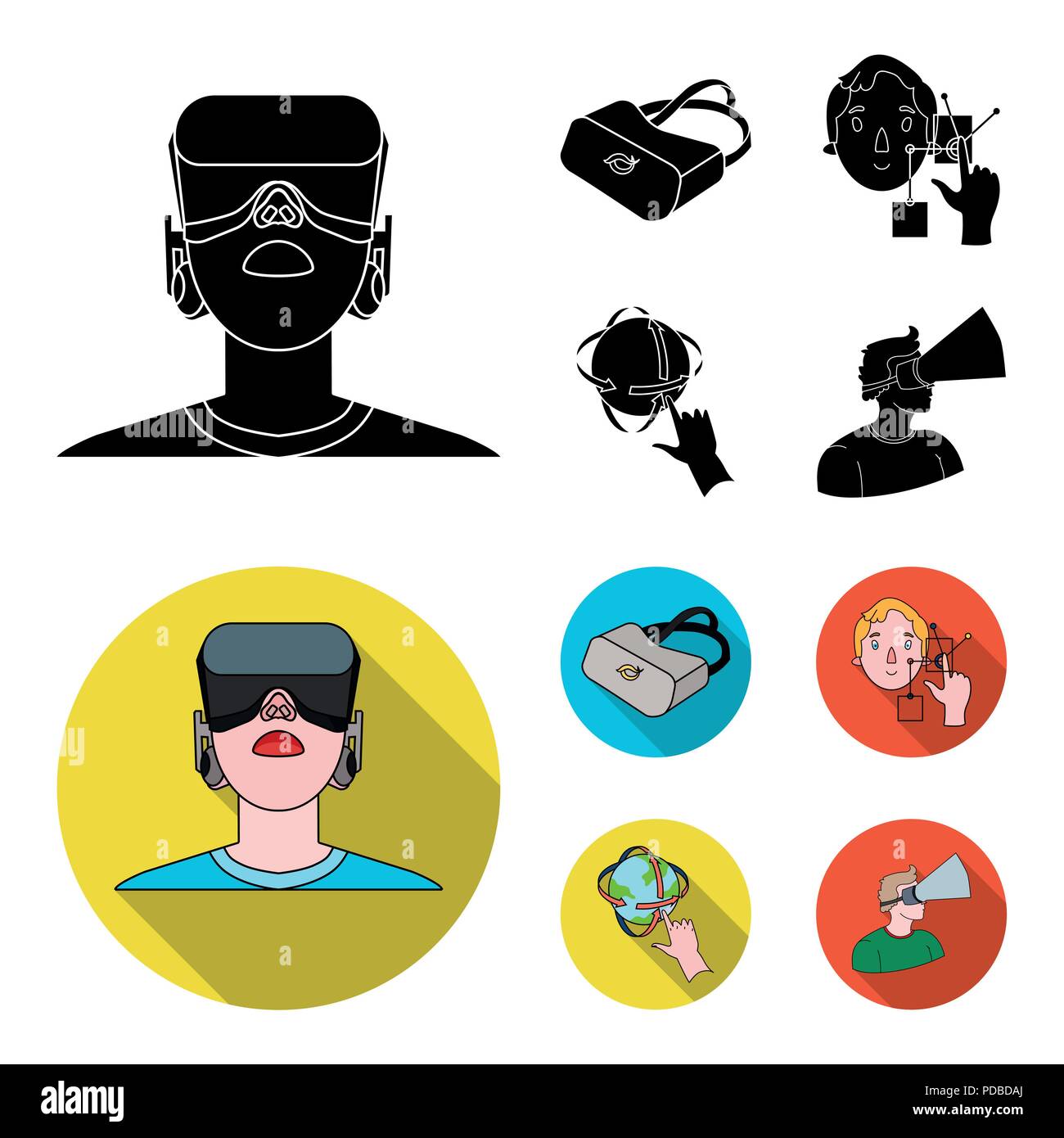 Innovation, man, head, hand .Virtual reality set collection icons in ...