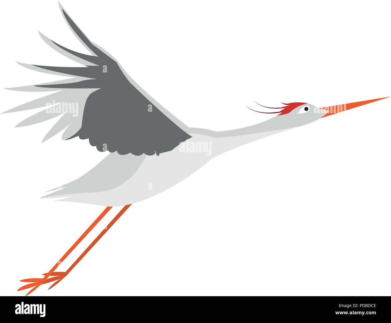 Stork flying isolated Stock Vector Image & Art - Alamy