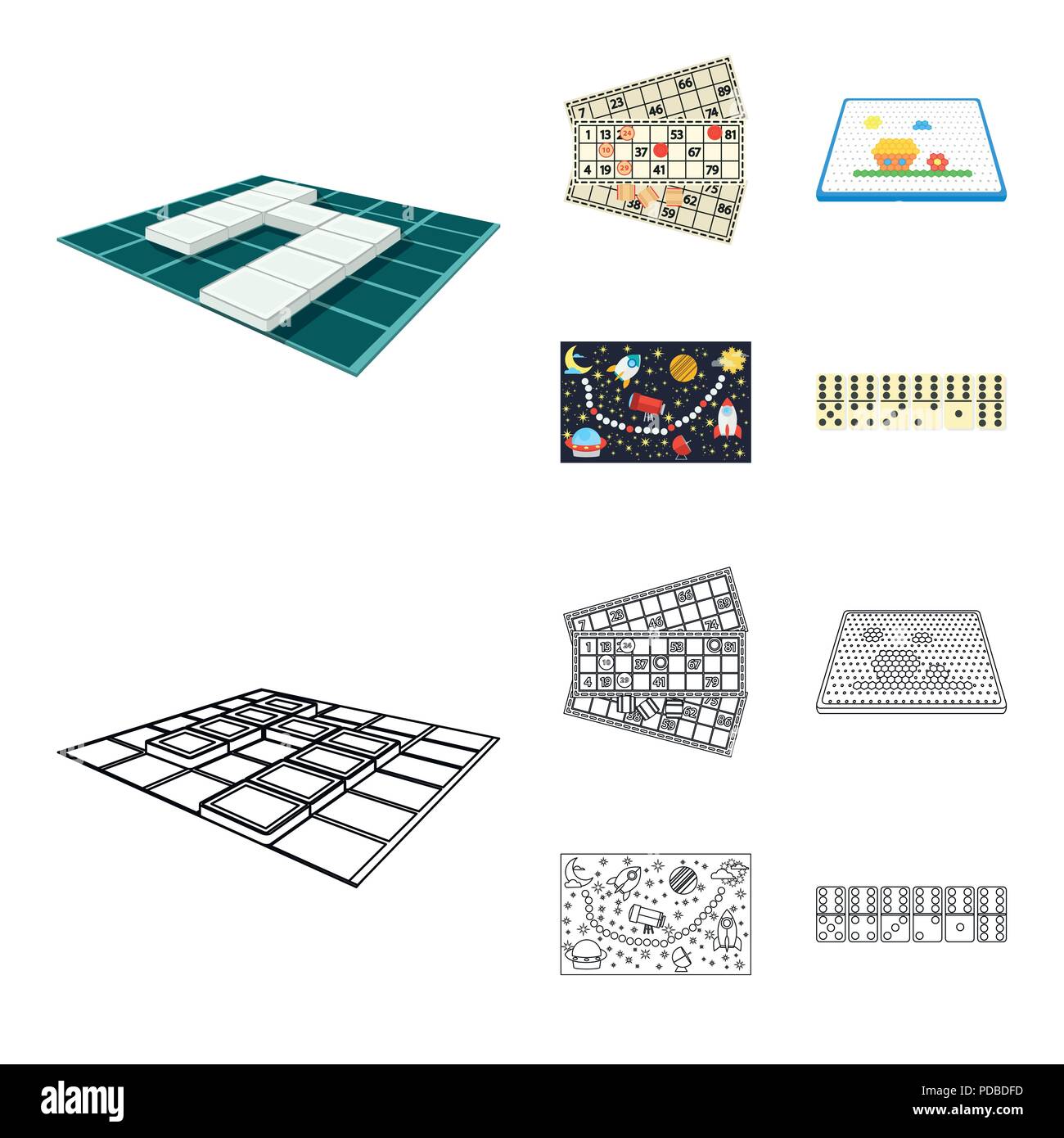 Board game cartoon,outline icons in set collection for design. Game and ...