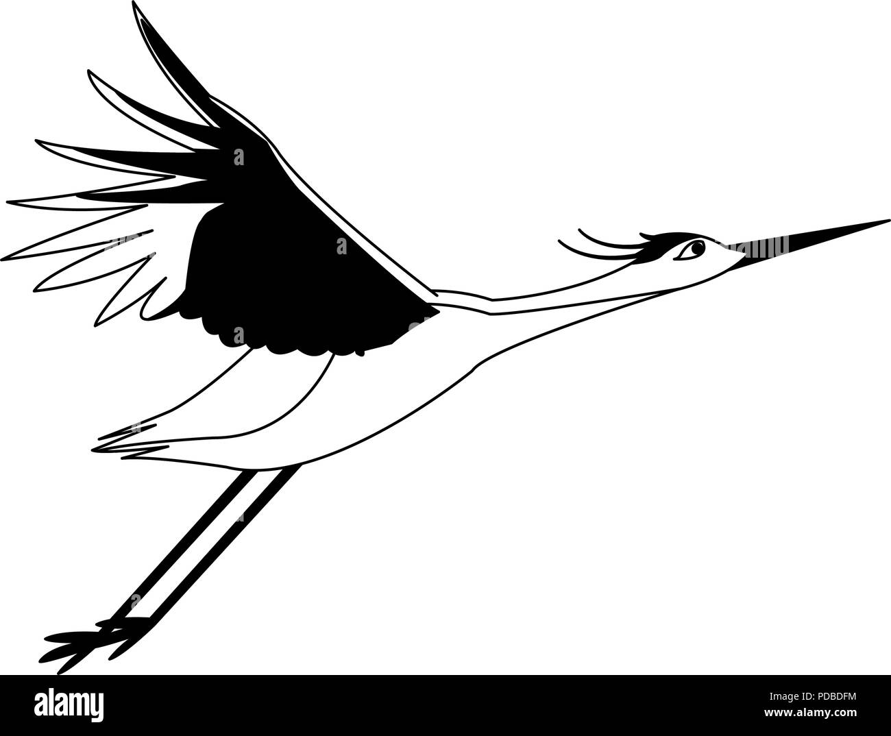 Stork in flight Stock Vector Images - Alamy