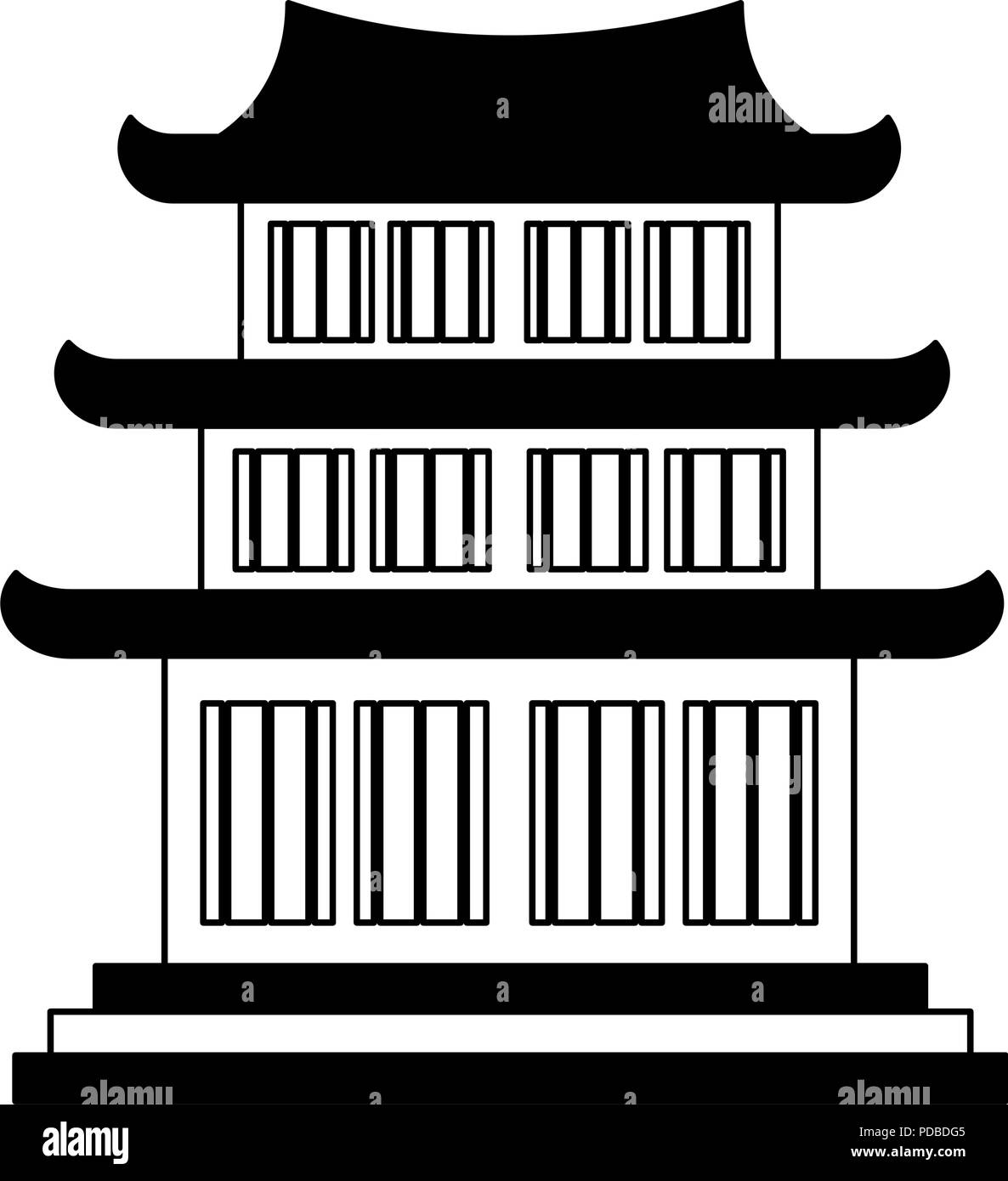 Chinese temple symbol in black and white Stock Vector Image & Art - Alamy