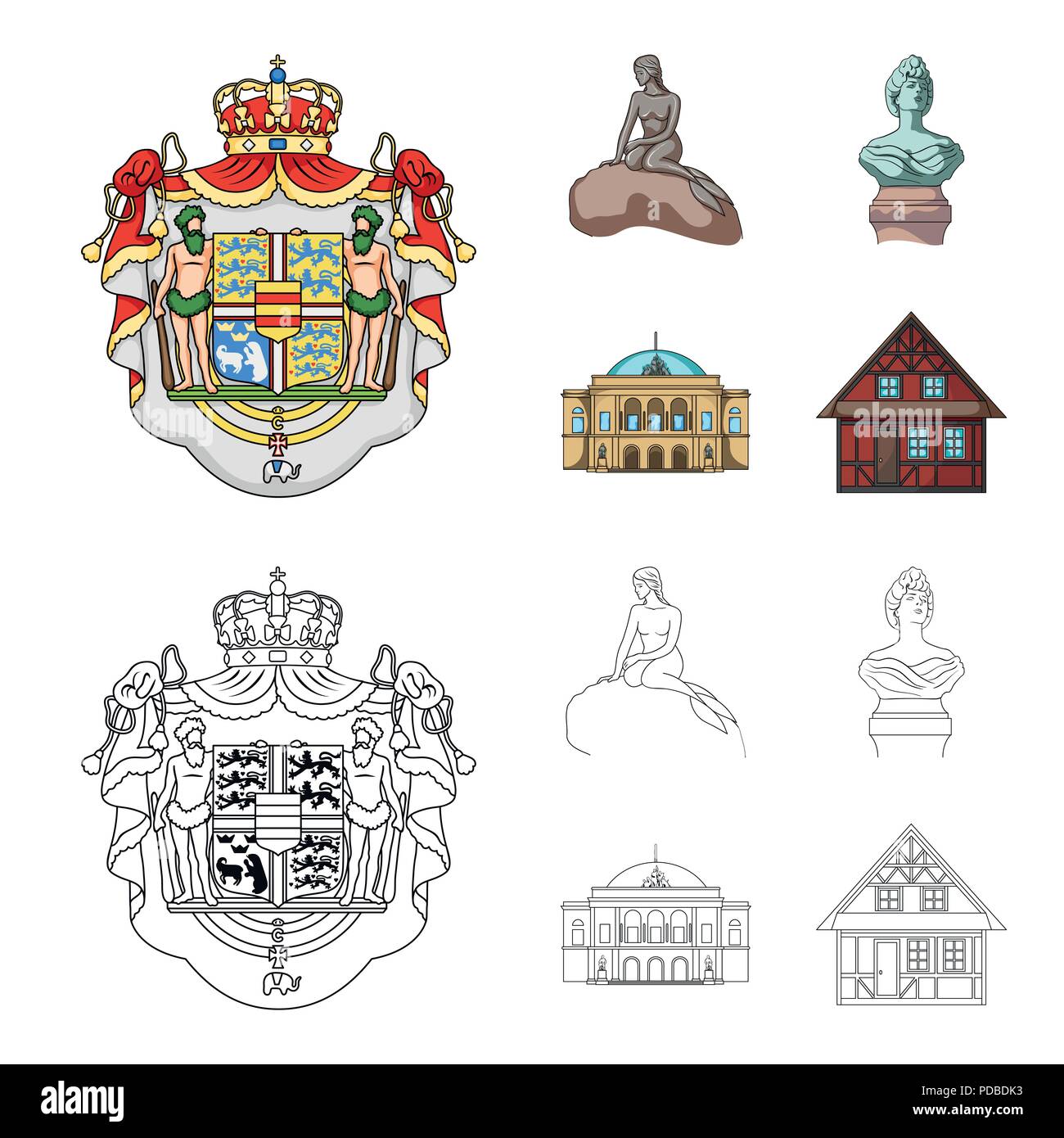 National, symbol, drawing, and other icon in cartoon,outline style ...