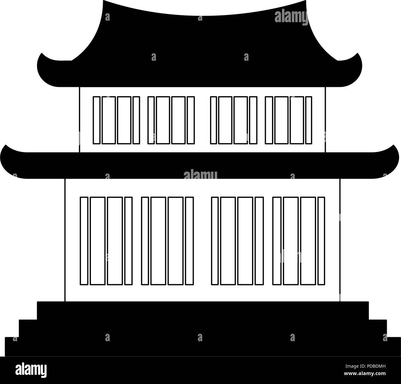 Chinese temple symbol in black and white Stock Vector Image & Art - Alamy