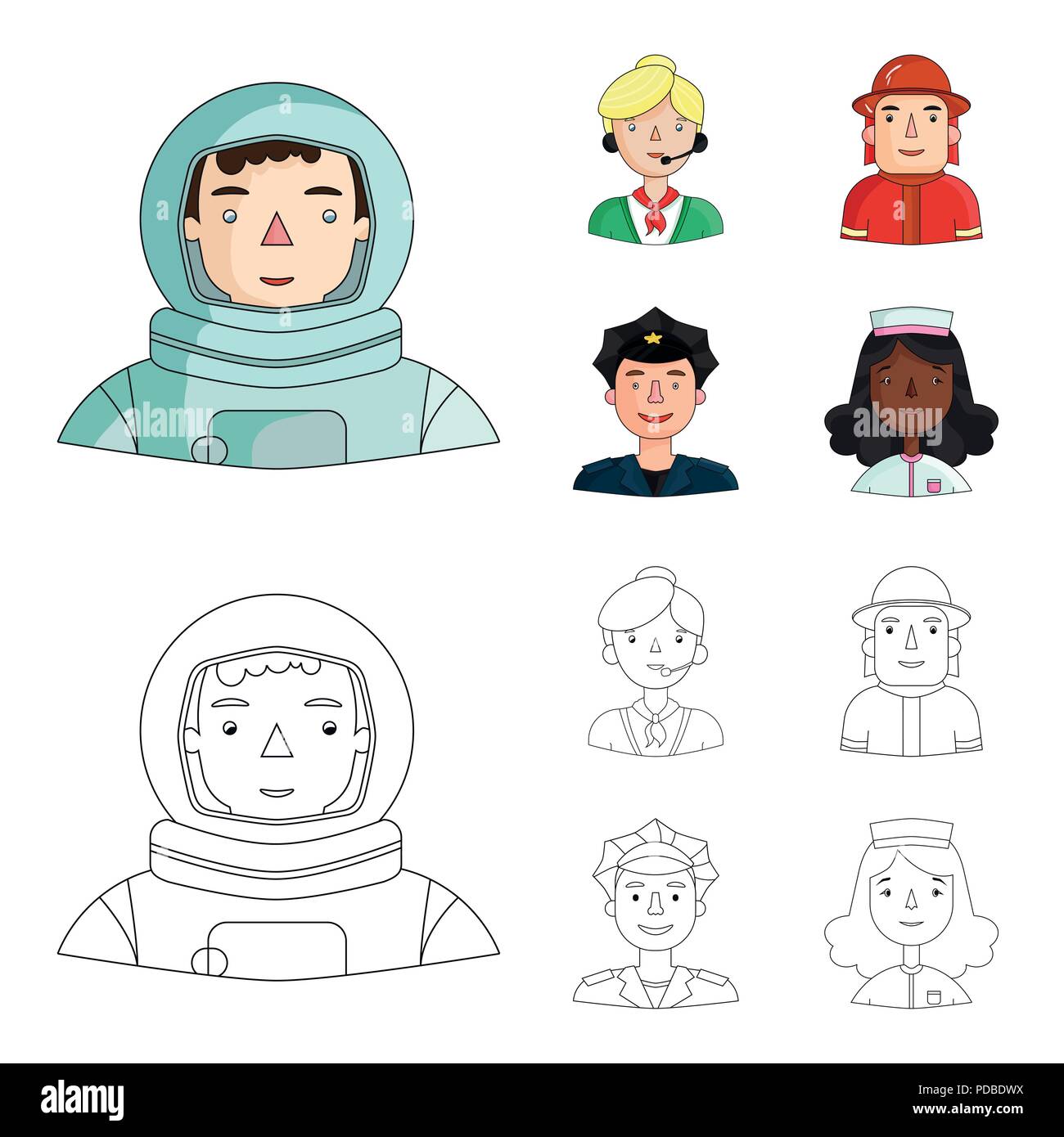 An astronaut in a spacesuit, a co-worker with a microphone, a fireman ...