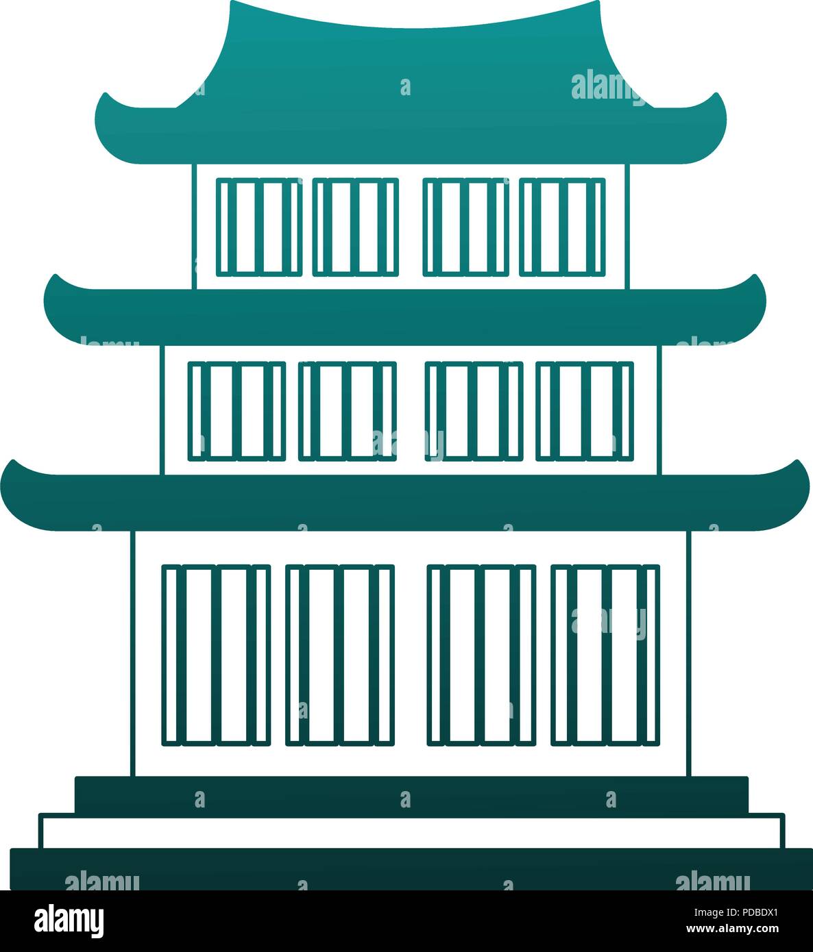 Blue traditional chinese house icon hi-res stock photography and images ...