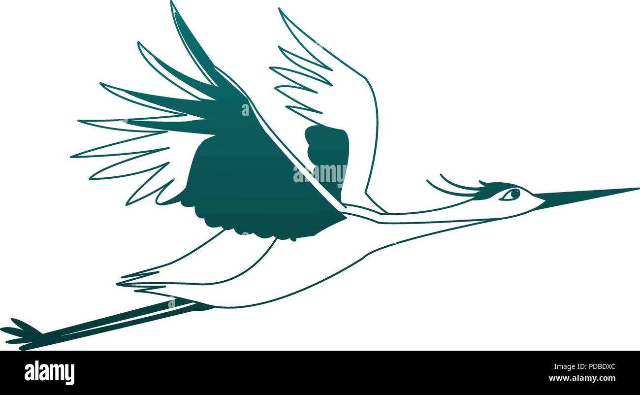 Stork flying isolated in blue lines Stock Vector Image & Art - Alamy