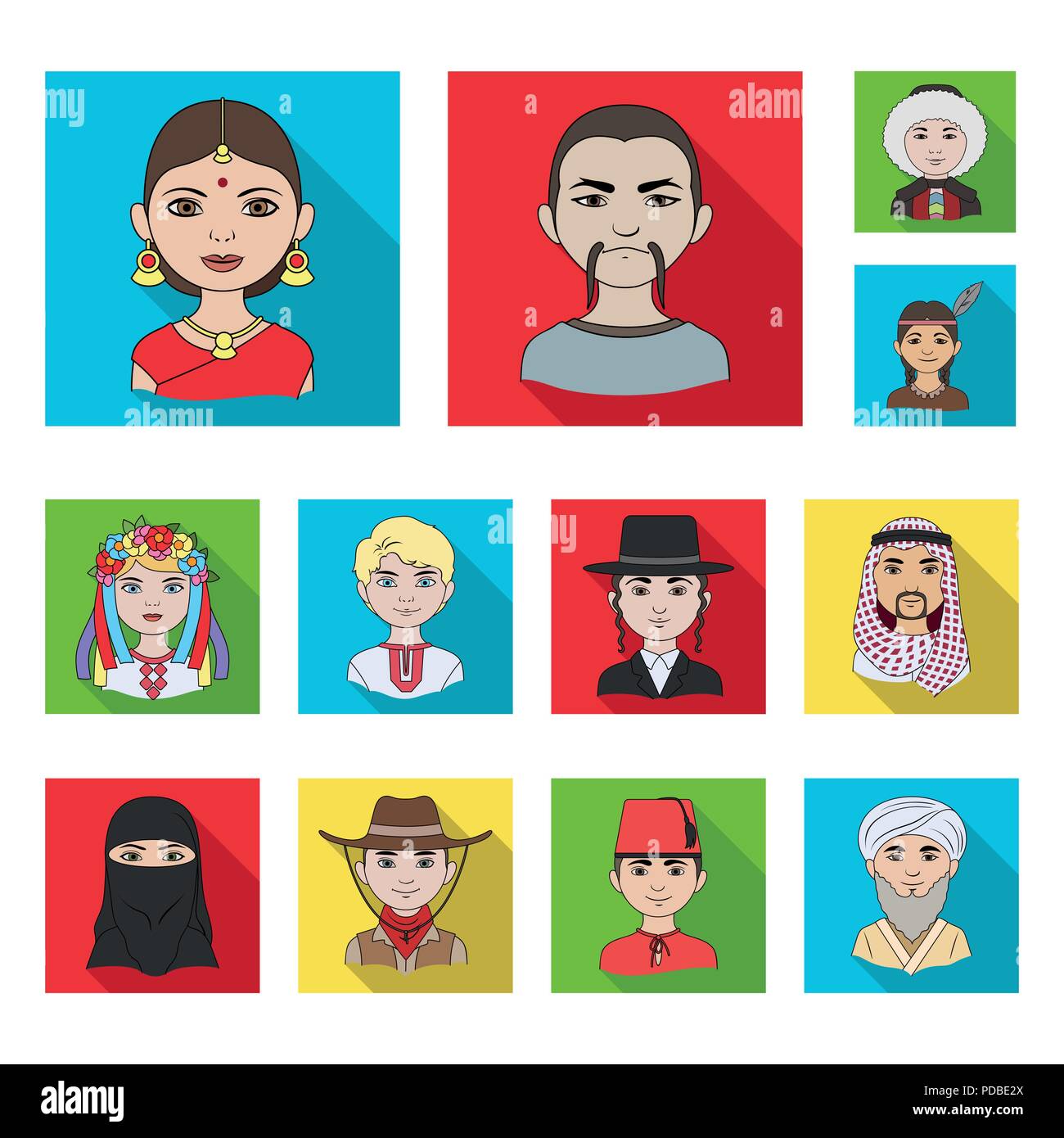 The human race flat icons in set collection for design. People and ...